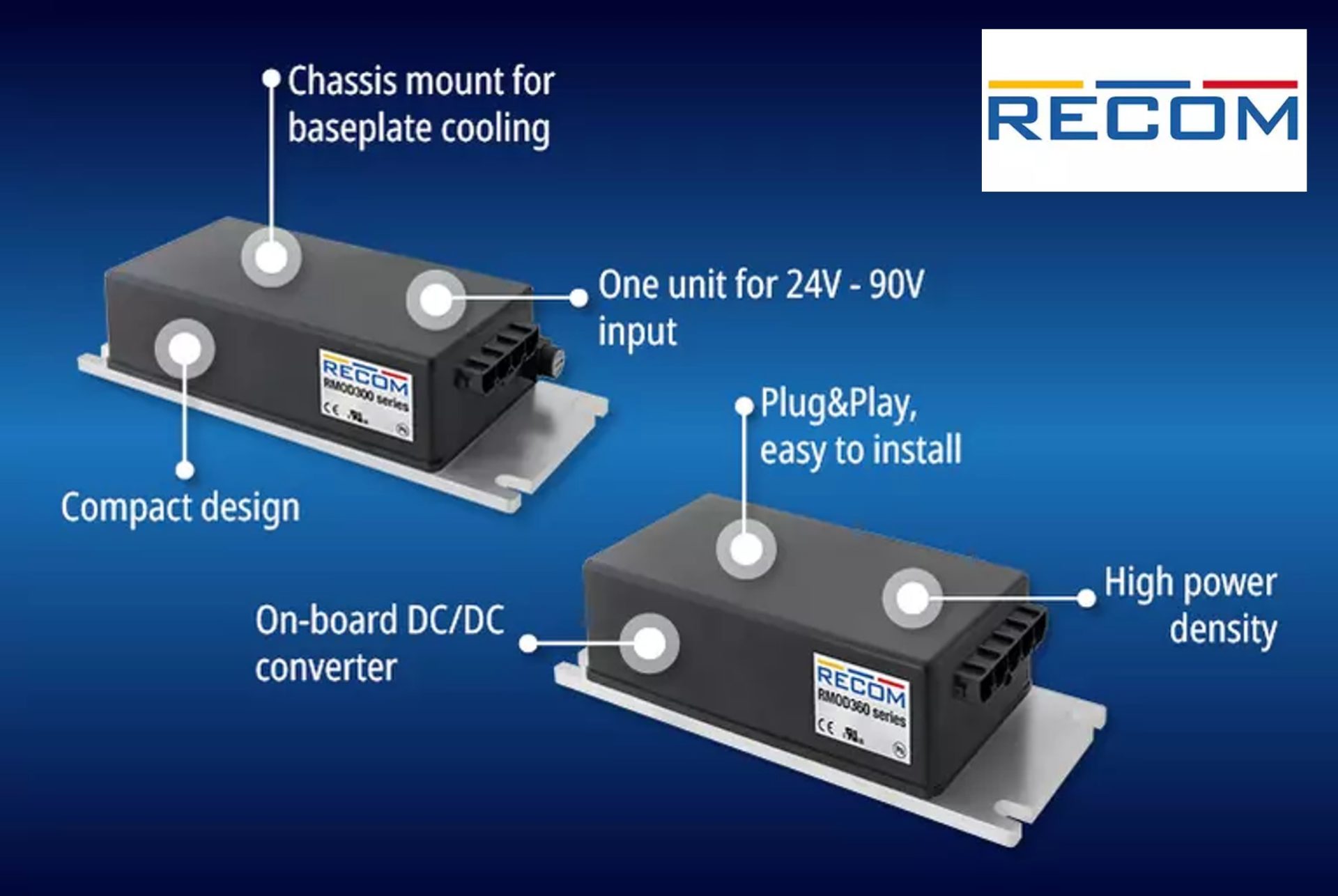 RECOM extends RMOD range with Ultra-Wide Input DC/DCs for E-Mobility ...