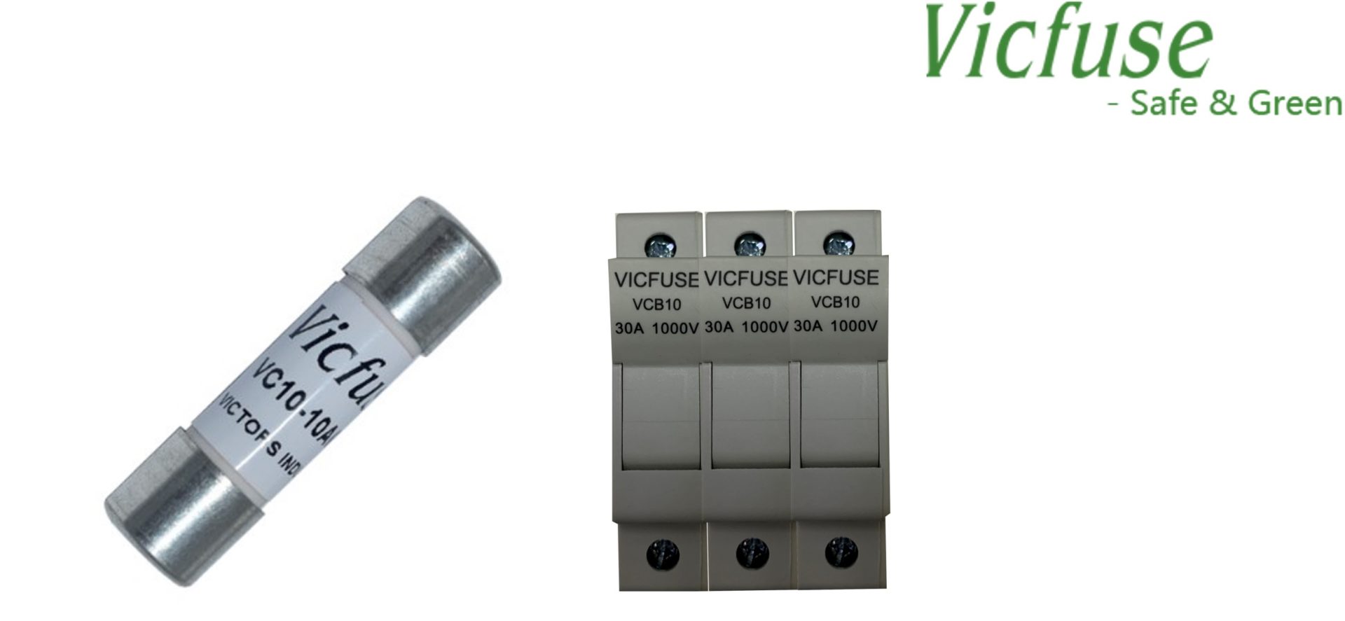 Vicfuse 10x38 fuse with DIN rail holder